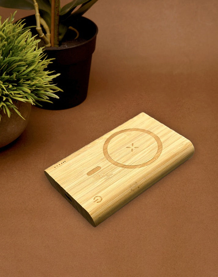 Juniper 2.0 10000mAh Magsafe Wireless Bamboo Fast Charging Power Bank ...